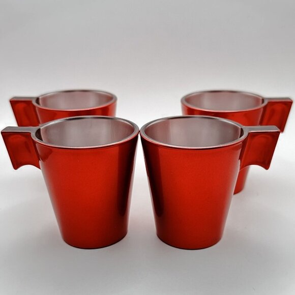 Luminarc | Dining | Luminarc Flashy Espresso Cup Red Metallic Glass ...